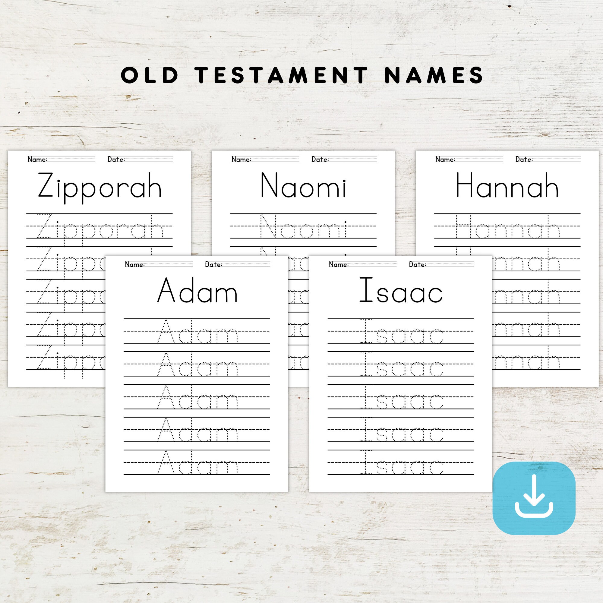Names Tracing Sheet Handwriting Practice Biblical Names Tracing ...