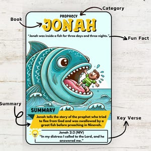 66 Bible Book Educational Cards, Activity for Kids, Christian Education ...