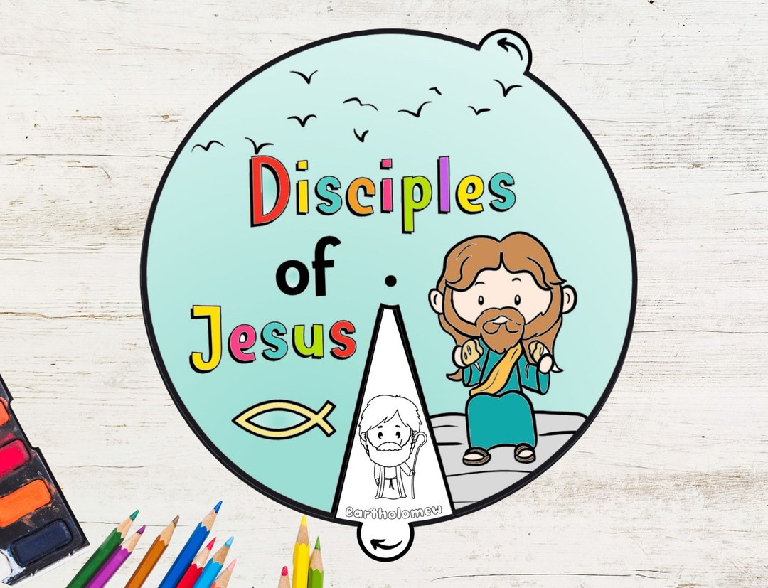 Disciples of Jesus Coloring Wheel, Jesus Coloring Wheel, Printable ...