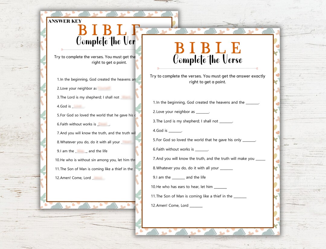 Bible Games | Complete the Verse Game | Bible Games for Kids, Bible ...