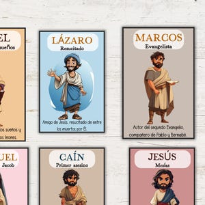 100 Bible Character Educational Cards IN SPANISH, Activity for Kids ...