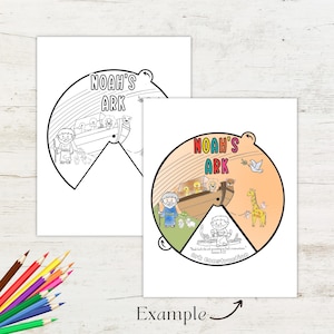 Noahs Ark Coloring Wheel | Bible Story Activities | Printable Bible ...