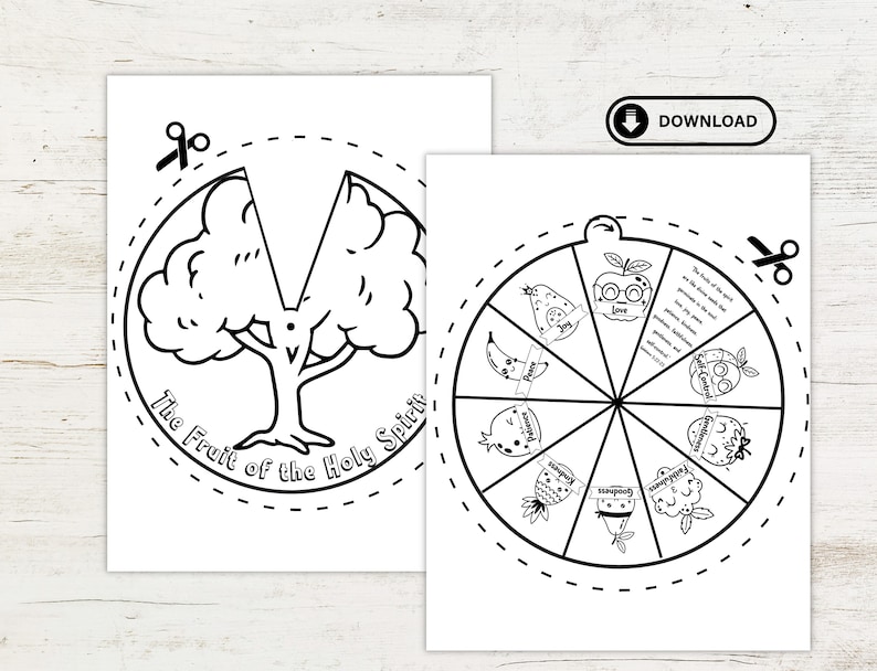 Fruit of the Spirit Coloring Wheel, Coloring Wheel, Printable Bible ...