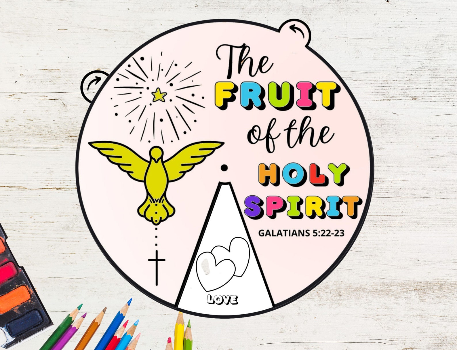 Fruit of the Spirit Coloring Wheel | Coloring Wheel | Printable Bible ...