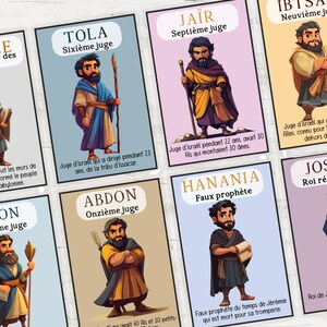 100 Bible Character Educational Cards IN FRENCH, Activity for Kids ...