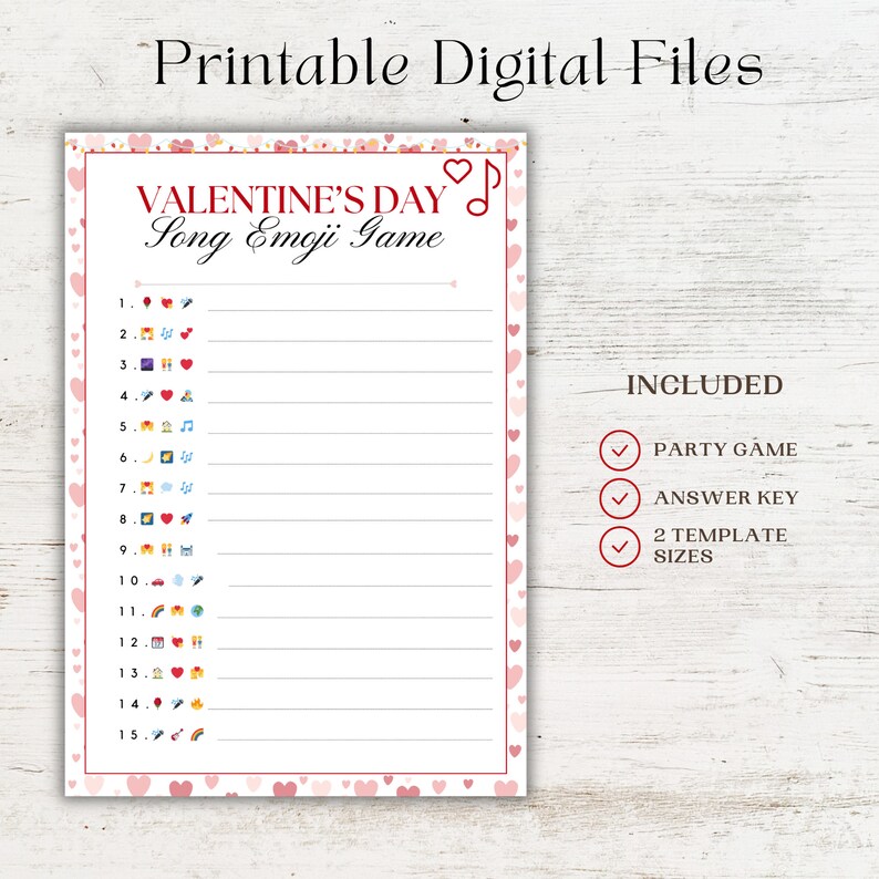 Valentines Day Song Emoji Game | Valentines Day Party Game | Valentines ...