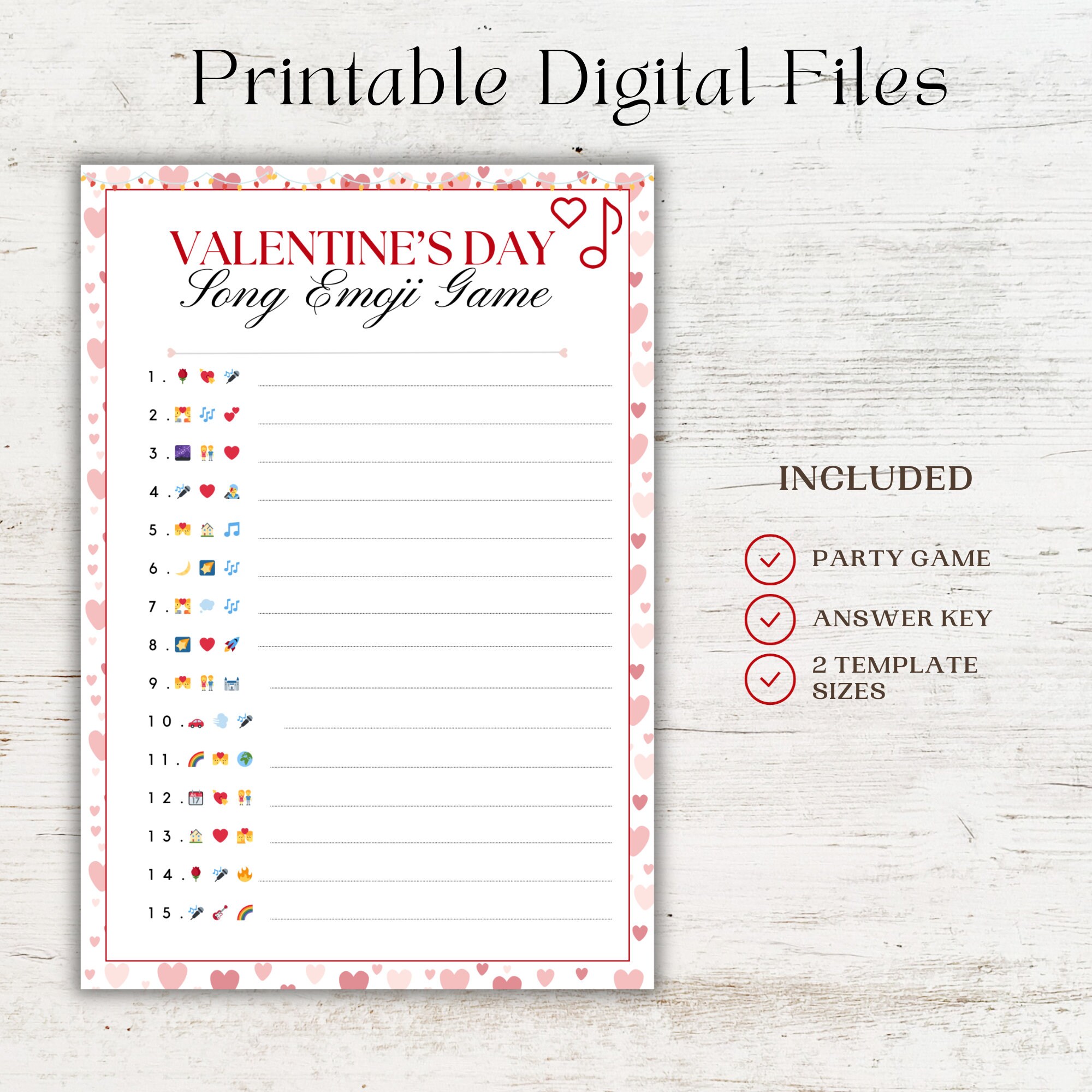 Valentines Day Song Emoji Game | Valentines Day Party Game | Valentines ...