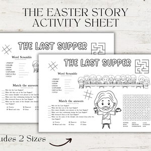 The Last Supper Story Activities, Holy Week Activities for Kids, Bible ...