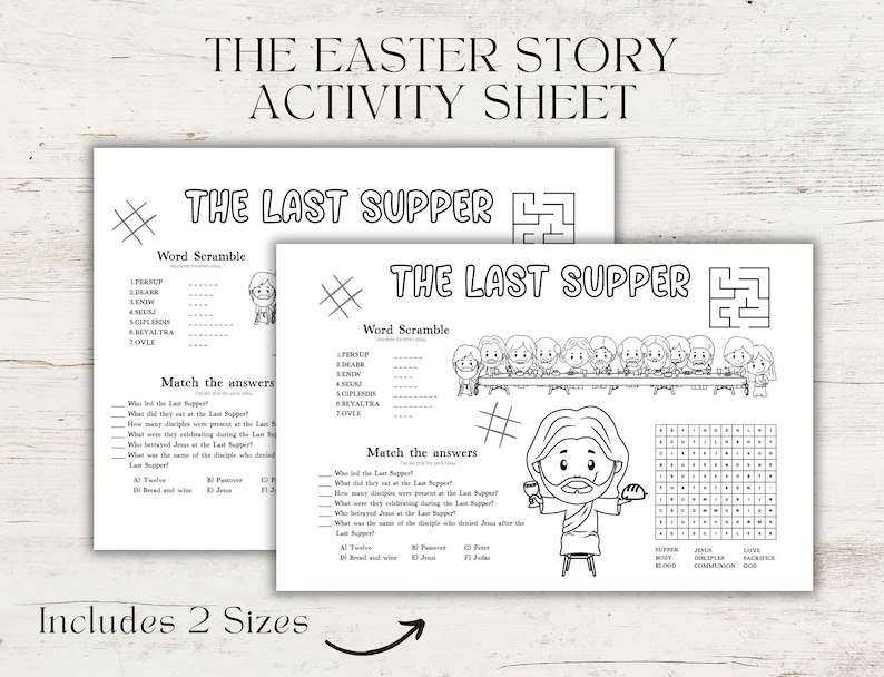 The Last Supper Story Activities, Holy Week Activities for Kids, Bible ...