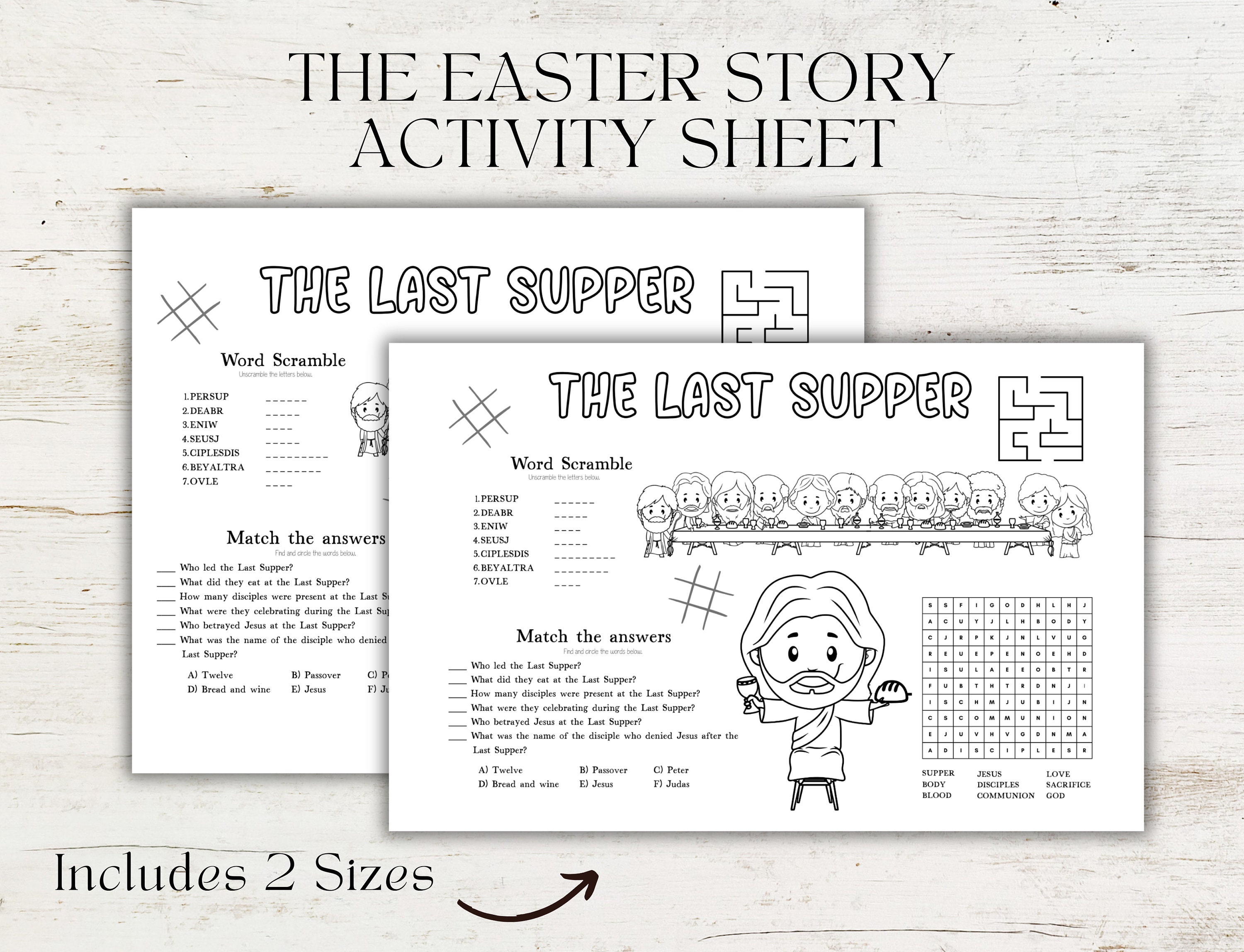 The Last Supper Story Activities, Holy Week Activities for Kids, Bible ...