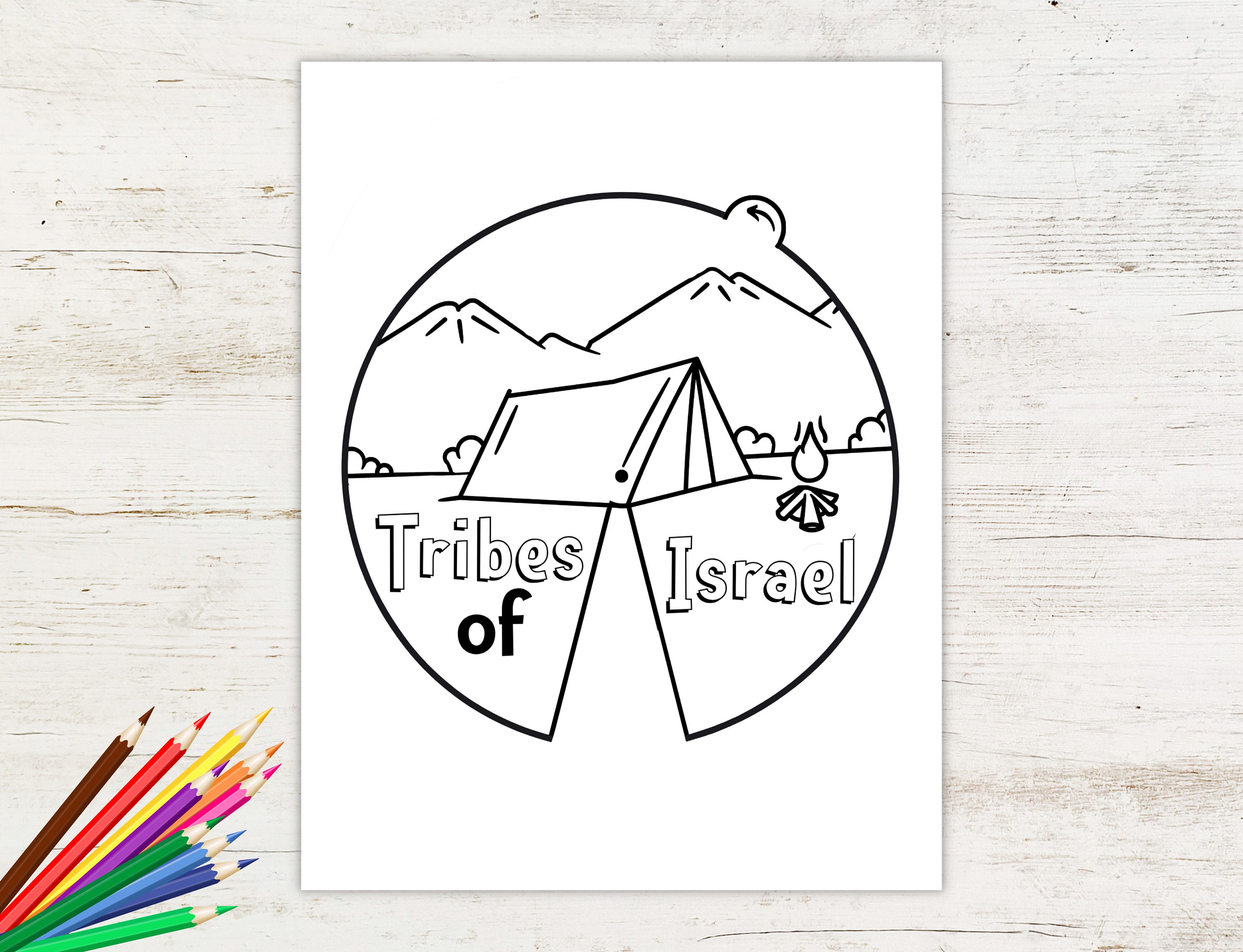 12 Tribes of Israel Coloring Wheel Bible Story Wheel Printable Bible ...