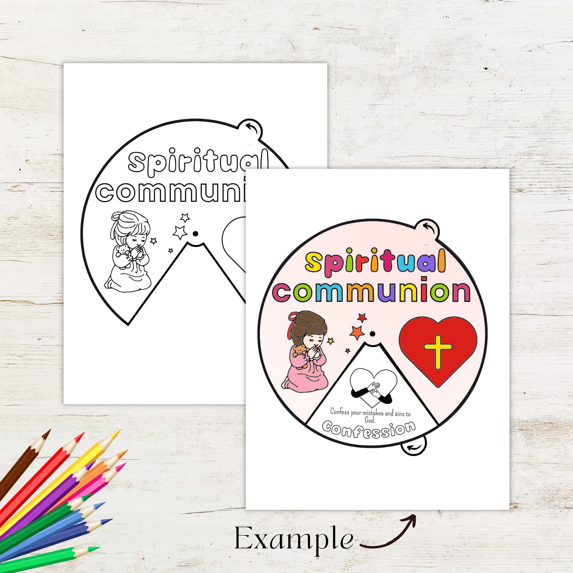 Spiritual Communion Wheel for Children | Bible Activity | Prayer Wheel ...