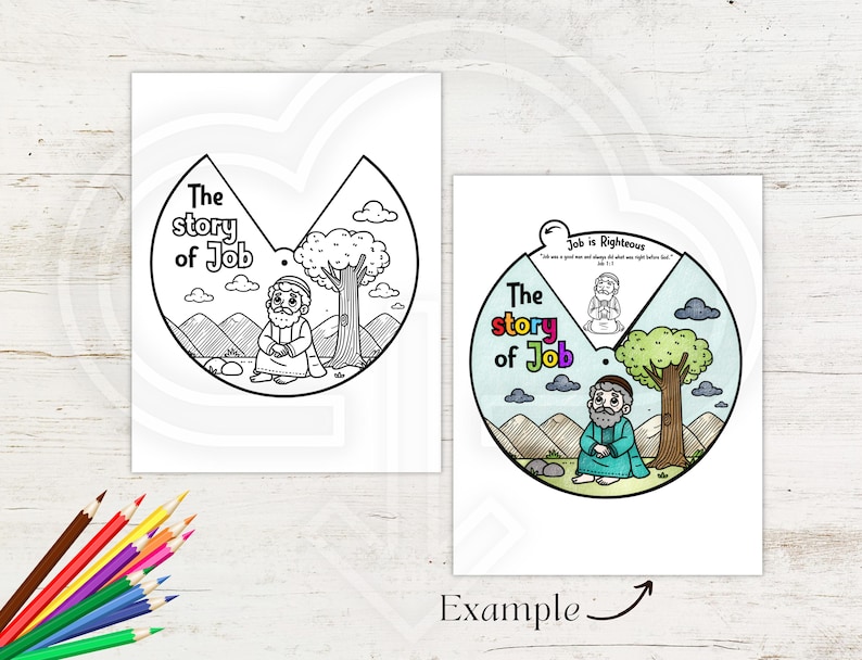The Story of Job Coloring Wheel | Bible Story Activity for Kids ...