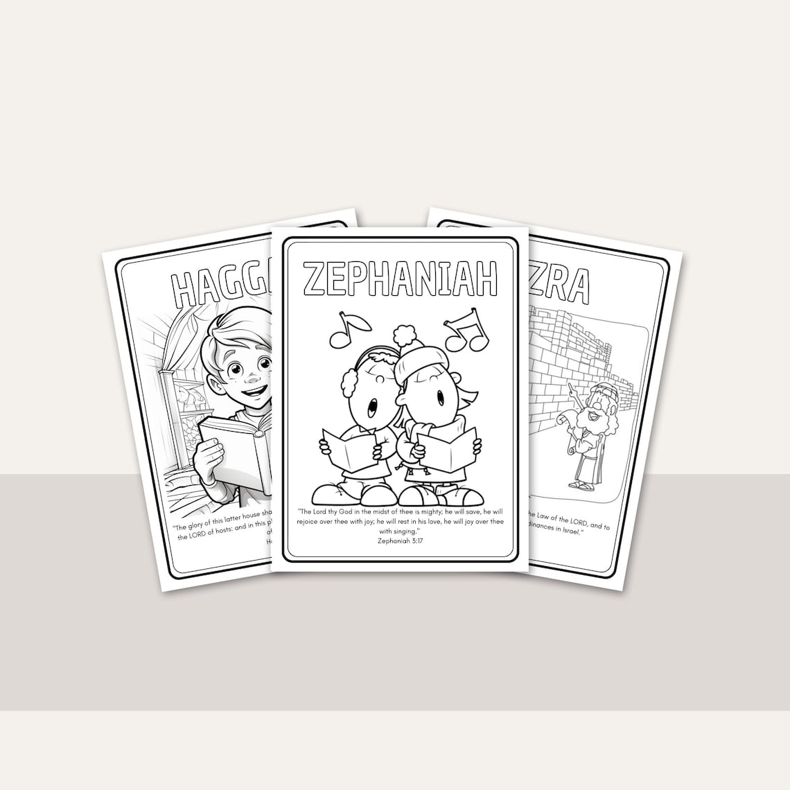 Old Testament Books Bible Text Coloring Pages in ENGLISH Sunday School ...