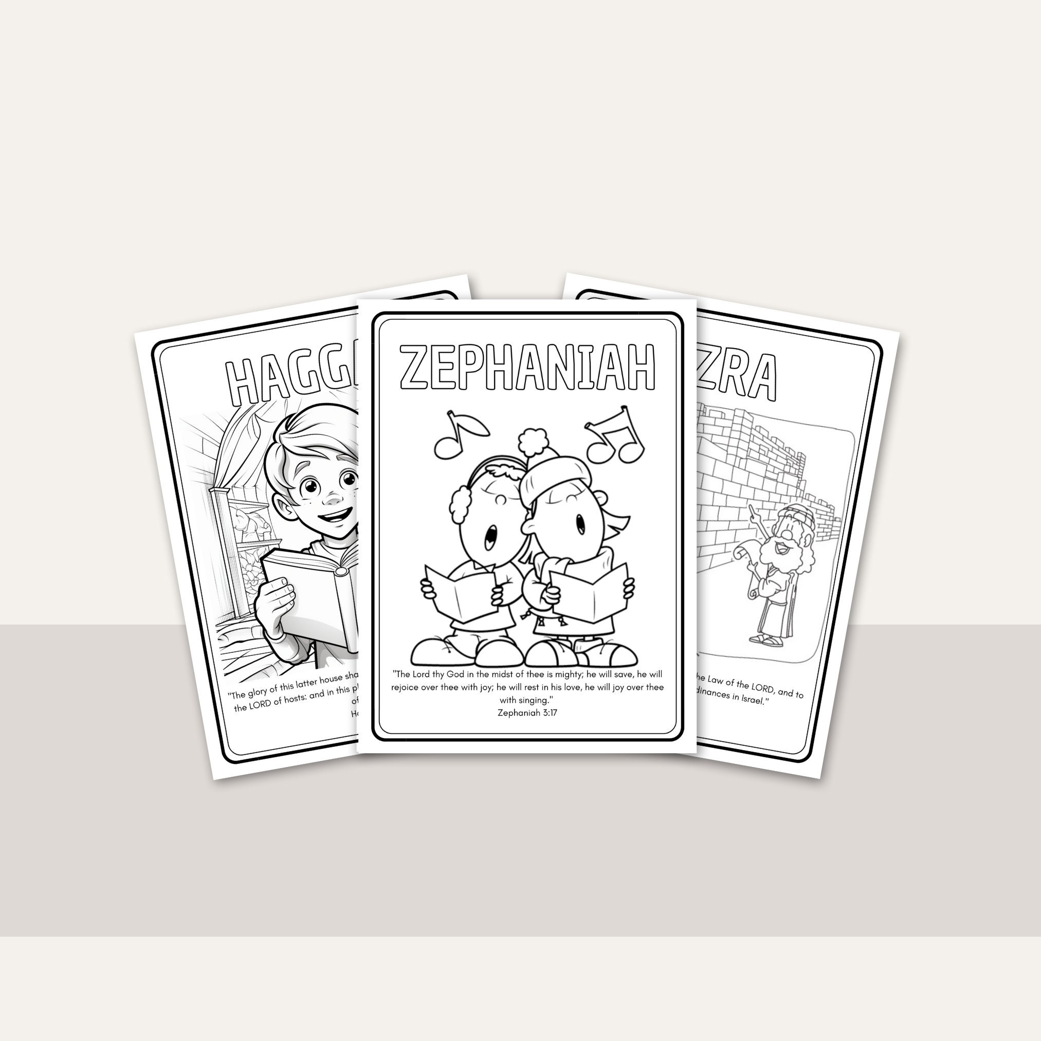 Old Testament Books Bible Text Coloring Pages in ENGLISH Sunday School ...