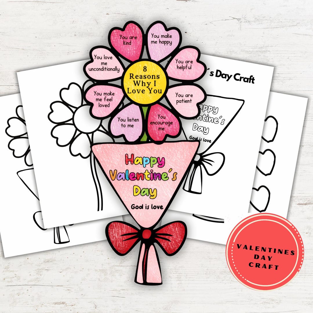 Valentine’s Day Craft, Bible Printable Activity, Sunday School, Heart ...
