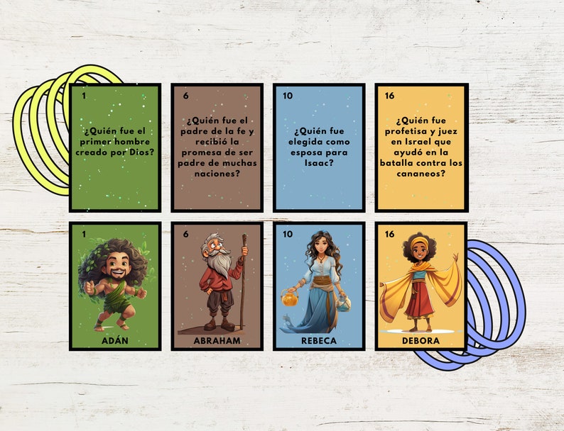 Bible Memory Game SPANISH Match 54 Bible Characters Printable Bible ...