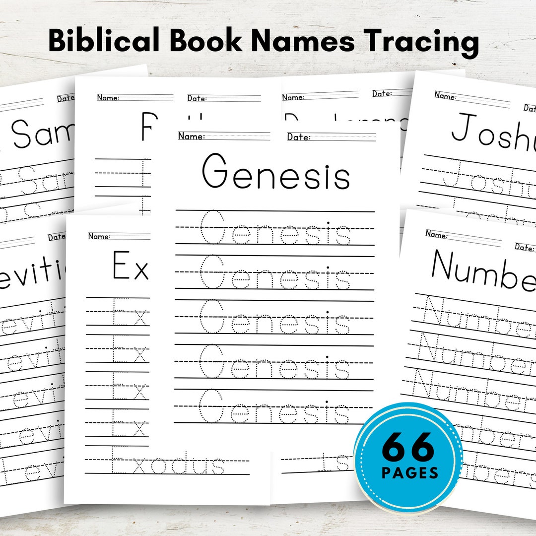 Names Tracing Sheet Handwriting | Practice Biblical Book Names Tracing ...