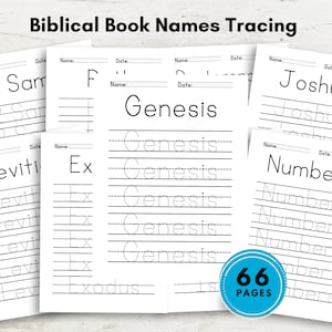 Names Tracing Sheet Handwriting | Practice Biblical Book Names Tracing ...