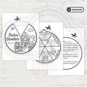 The Lord's Prayer Coloring Wheel IN SPANISH | Printable Bible Activity ...
