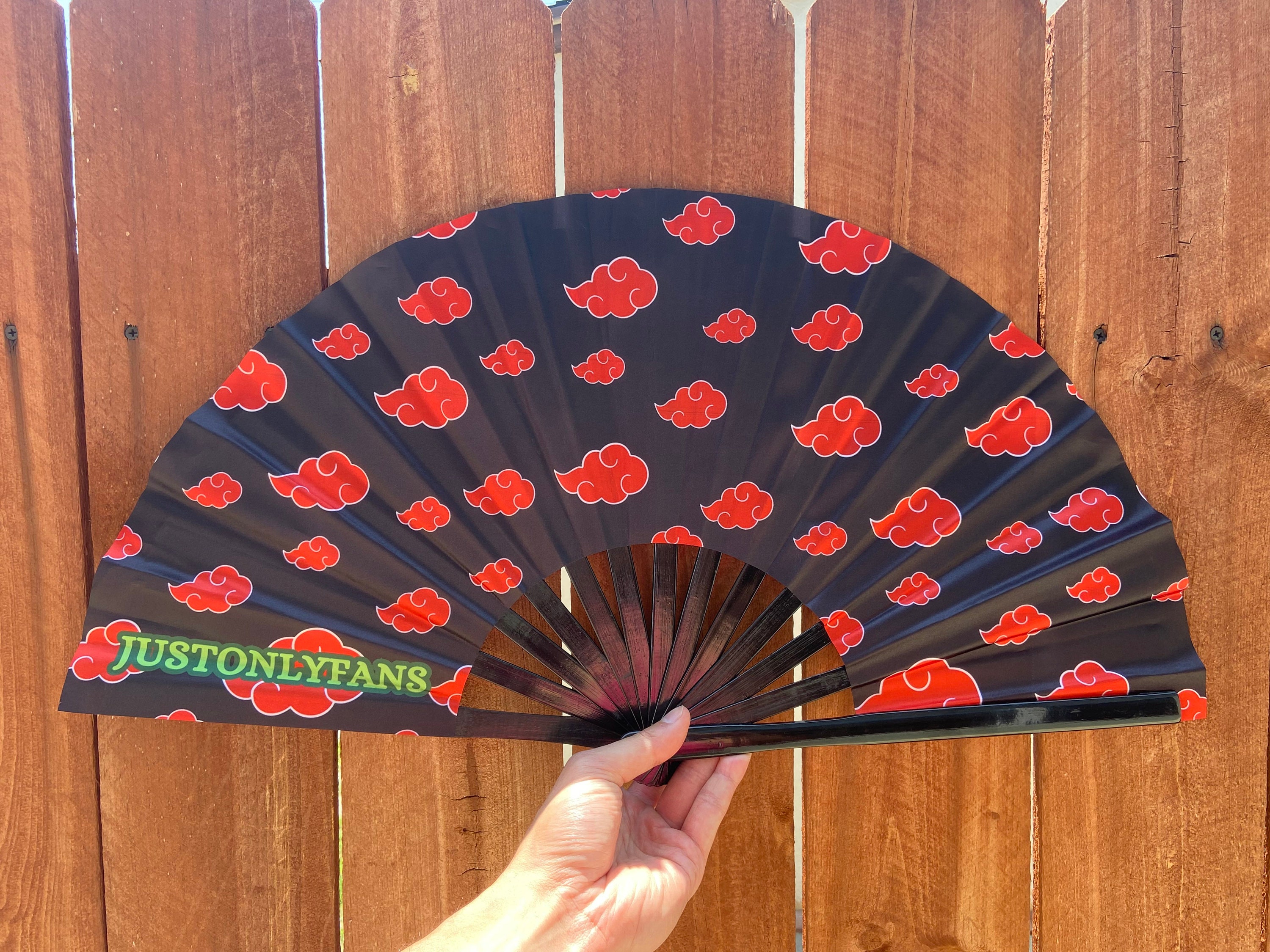 Hand Designed Red Cloud Rave Fans Hand Fans Festival/events Black ...