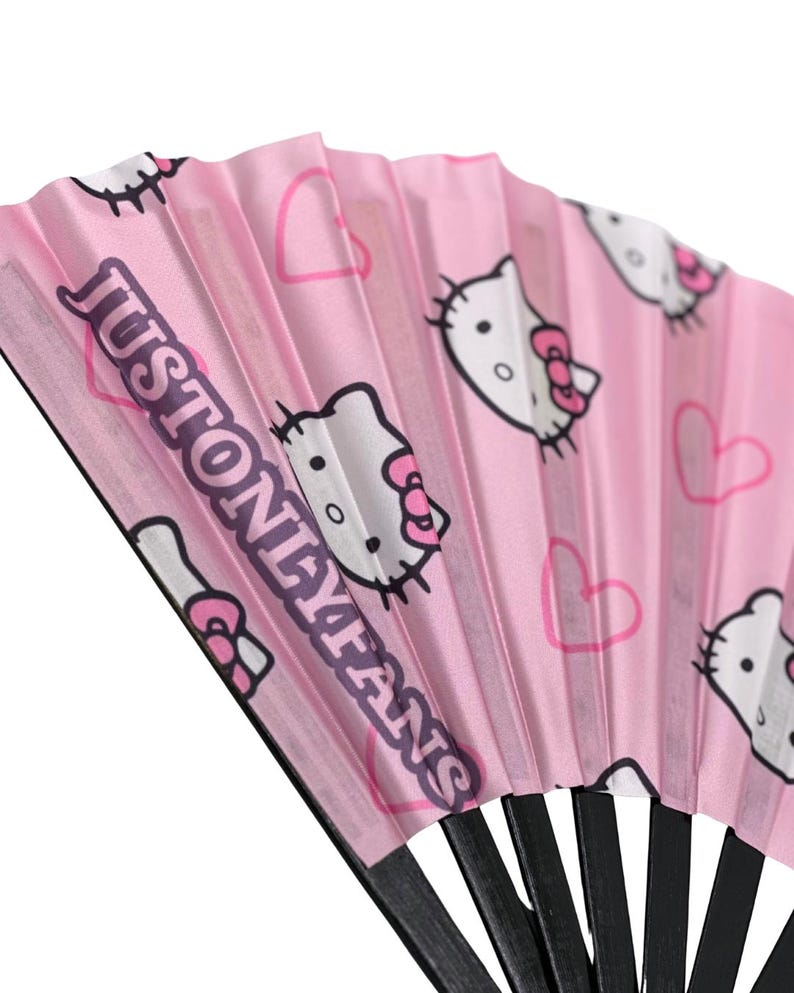 Hello Kitty Hand Designed Rave Fans | Hand Fans | Festival/events ...