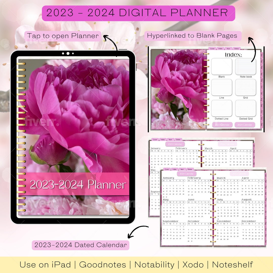 2023 & 2024 Digital Planner Template Goodnotes Notability iPad iPhone ...