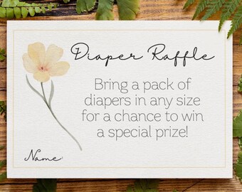 Diaper Raffle Tickets, Instant Digital Download Baby Shower Sprinkle ...