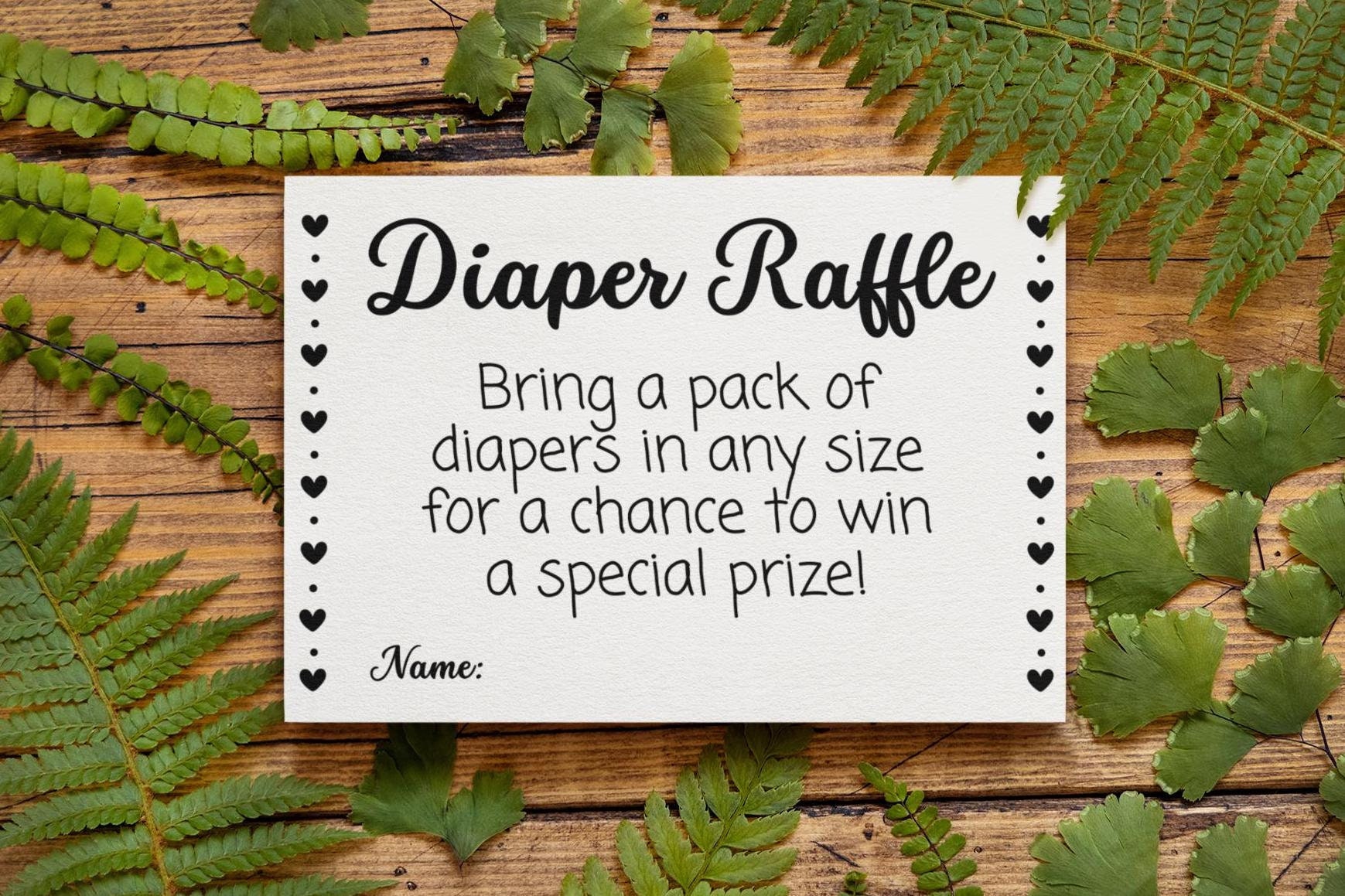 Diaper Raffle Tickets, Instant Digital Download Baby Shower Sprinkle ...