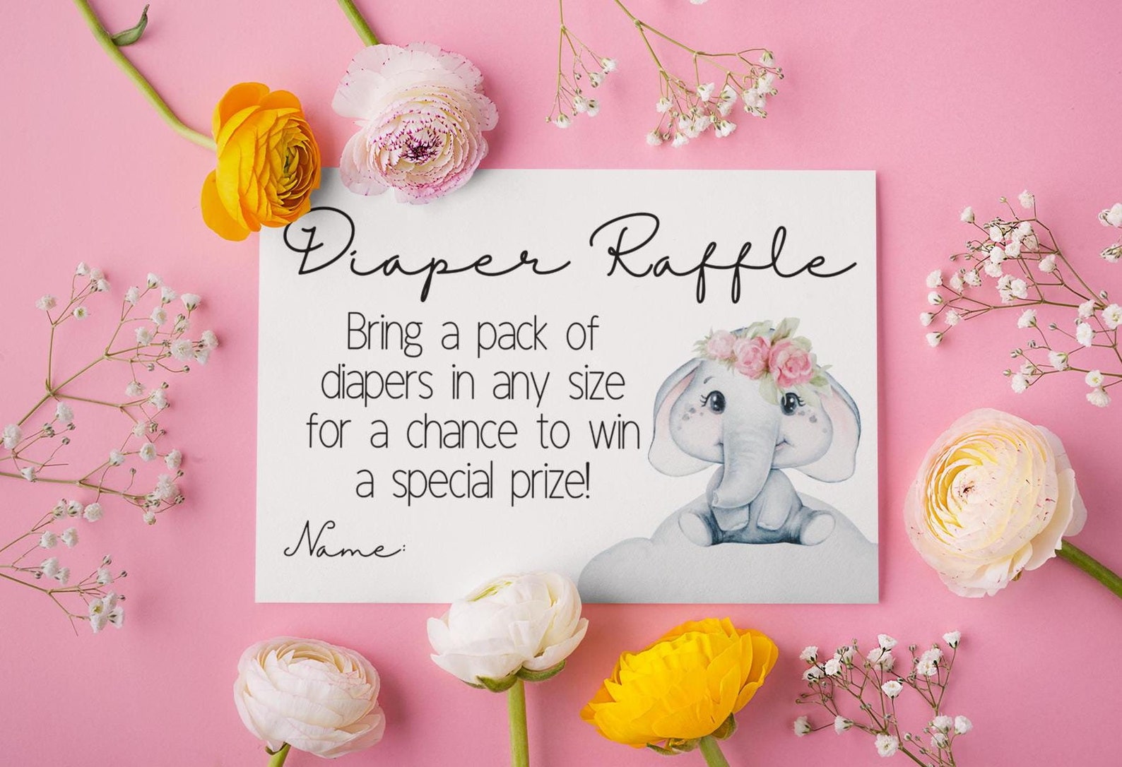 Diaper Raffle Tickets, Instant Digital Download Baby Shower Sprinkle ...