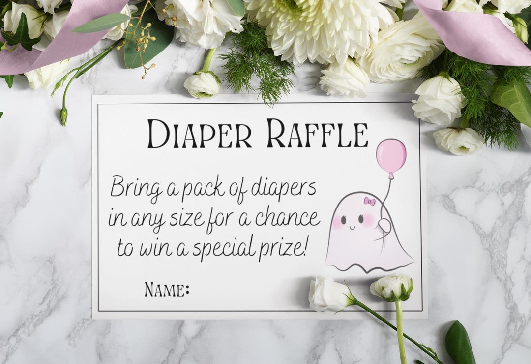 Diaper Raffle Tickets, Instant Digital Download Baby Shower Halloween ...