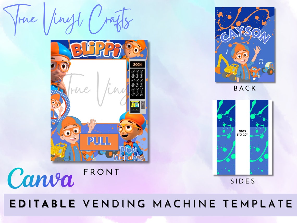Editable Vending Machine CANVA TEMPLATE - Etsy