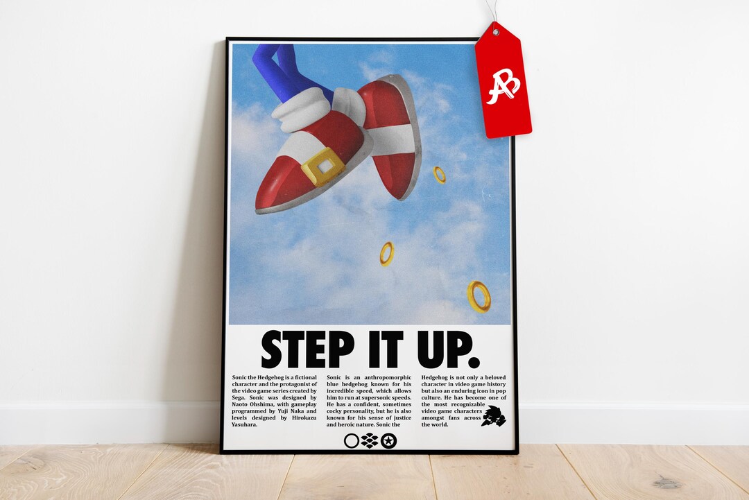 Sonic 'step It Up' - Vintage Nike Poster, Digital Poster Download ...