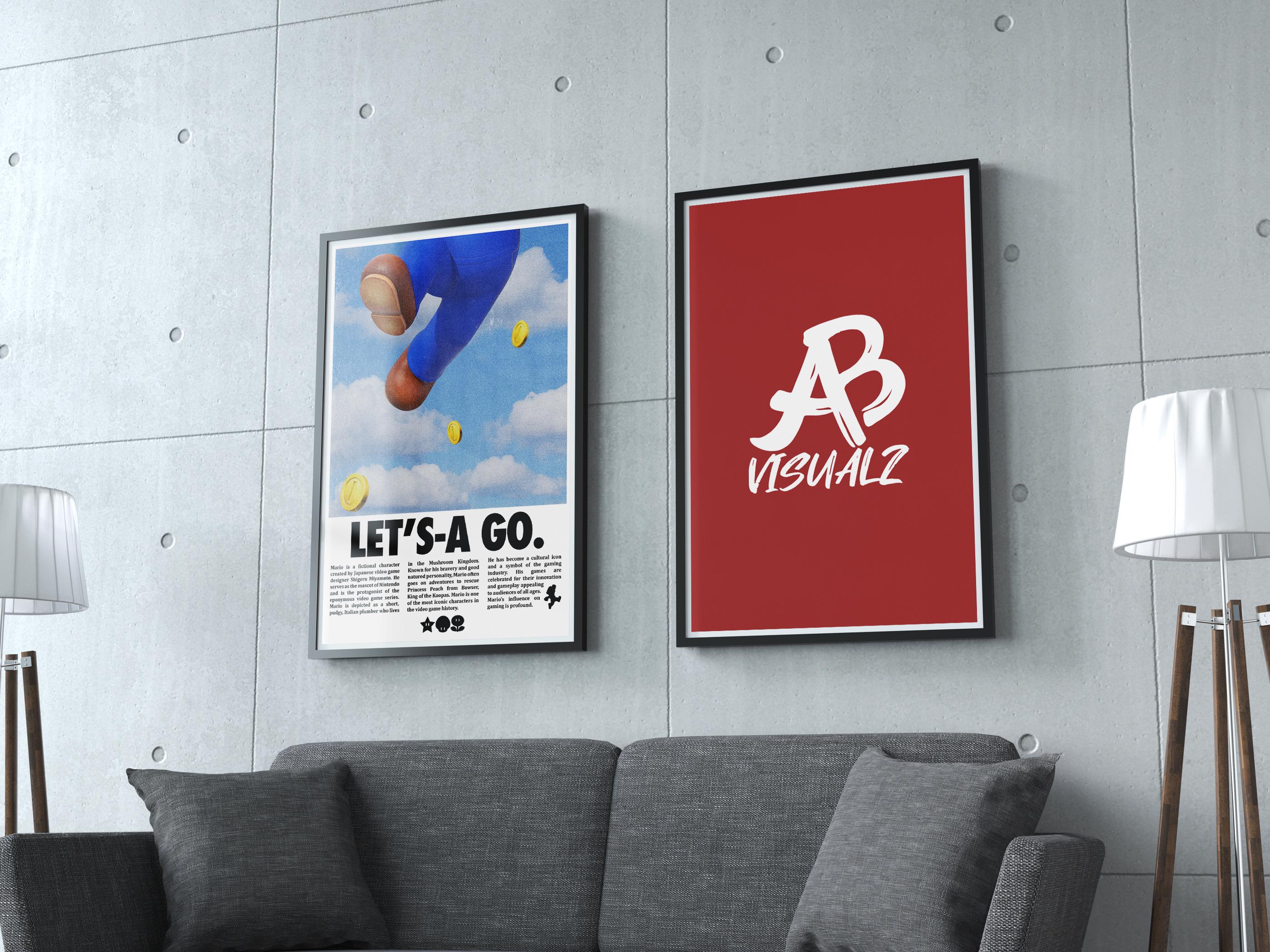 Mario Vintage Nike Poster, Digital Poster Download, Printable Wall Art ...