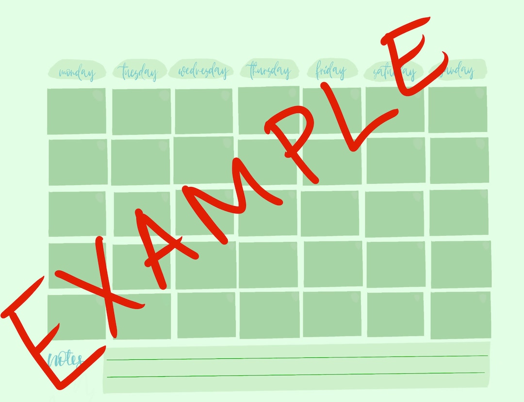 Fillable Digital PDF for Aesthetic Calendars - Green - Etsy