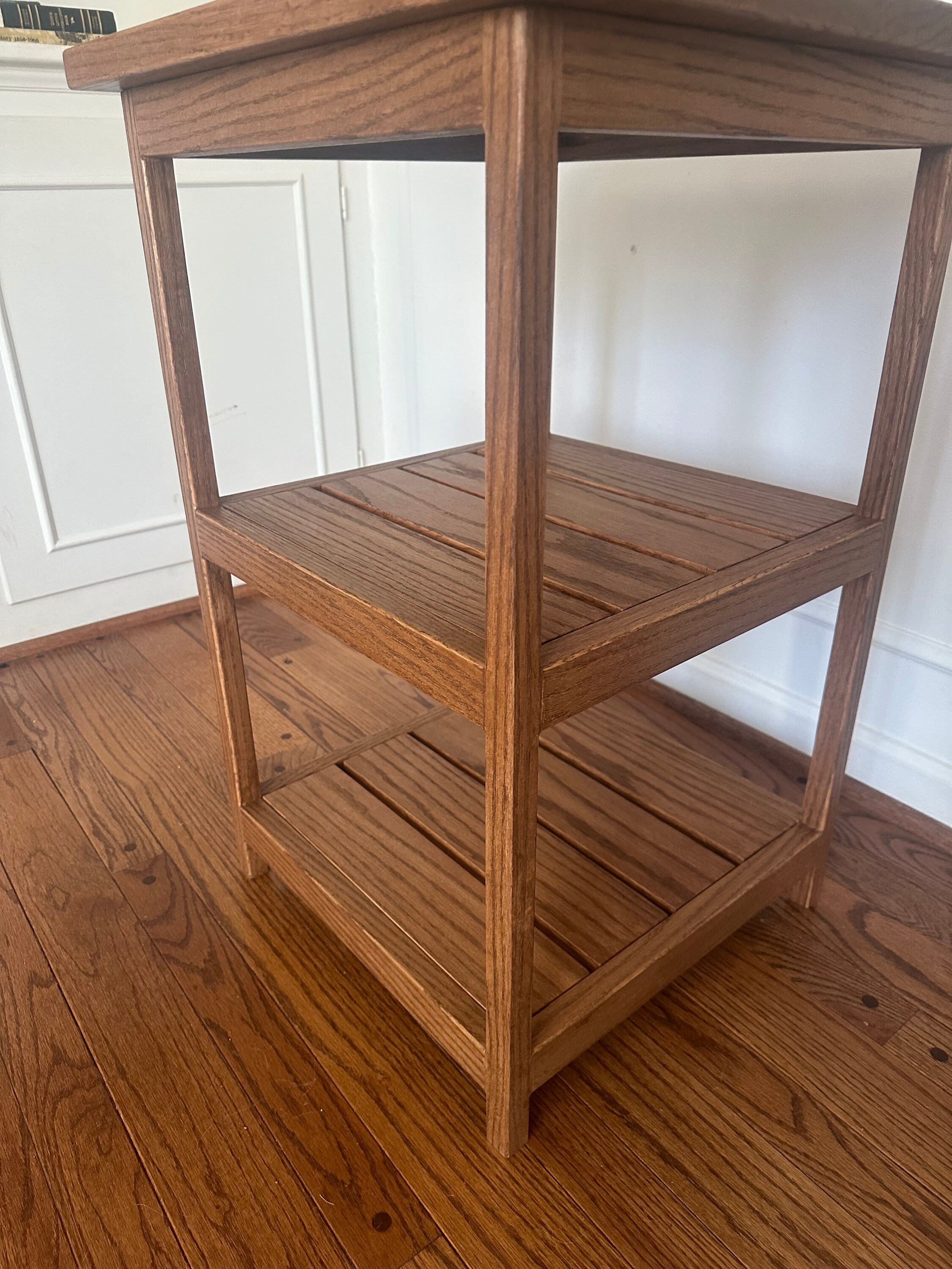 Solid Red Oak End Table With Two Shelves - Etsy