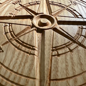 Custom Engraved Nautical Compass End Table - Etsy