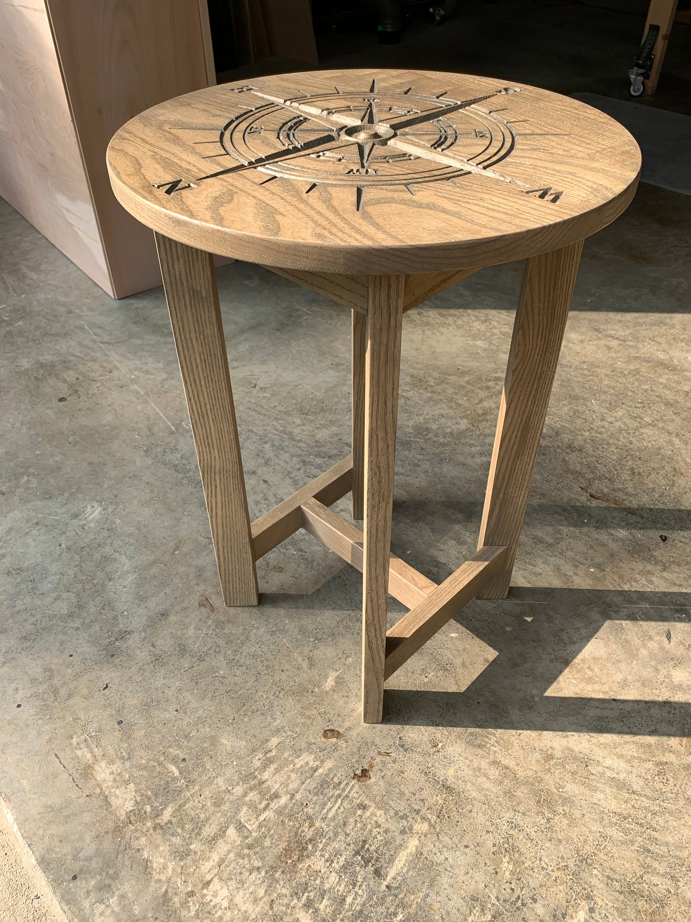 Custom Engraved Nautical Compass End Table - Etsy