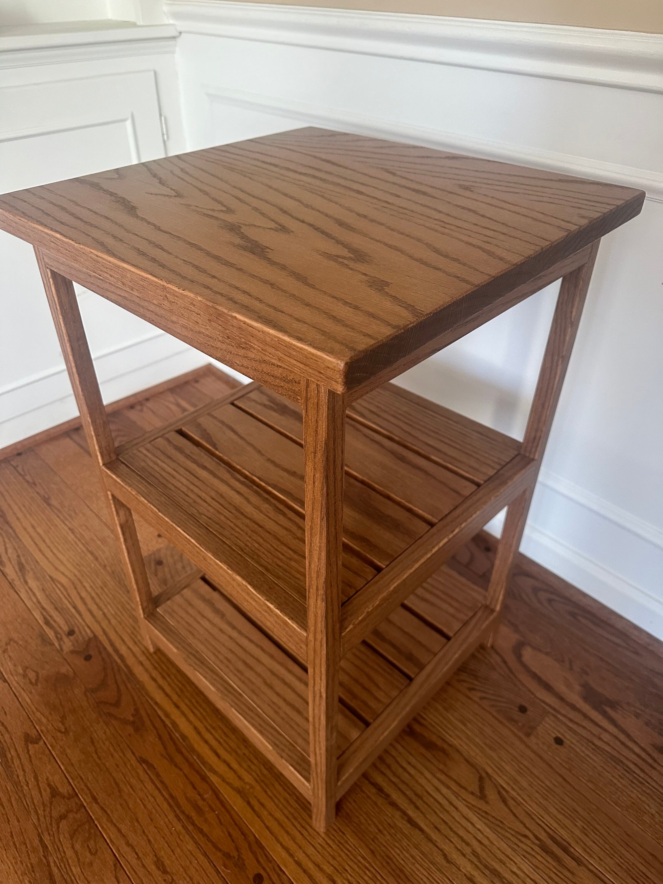Solid Red Oak End Table With Two Shelves - Etsy