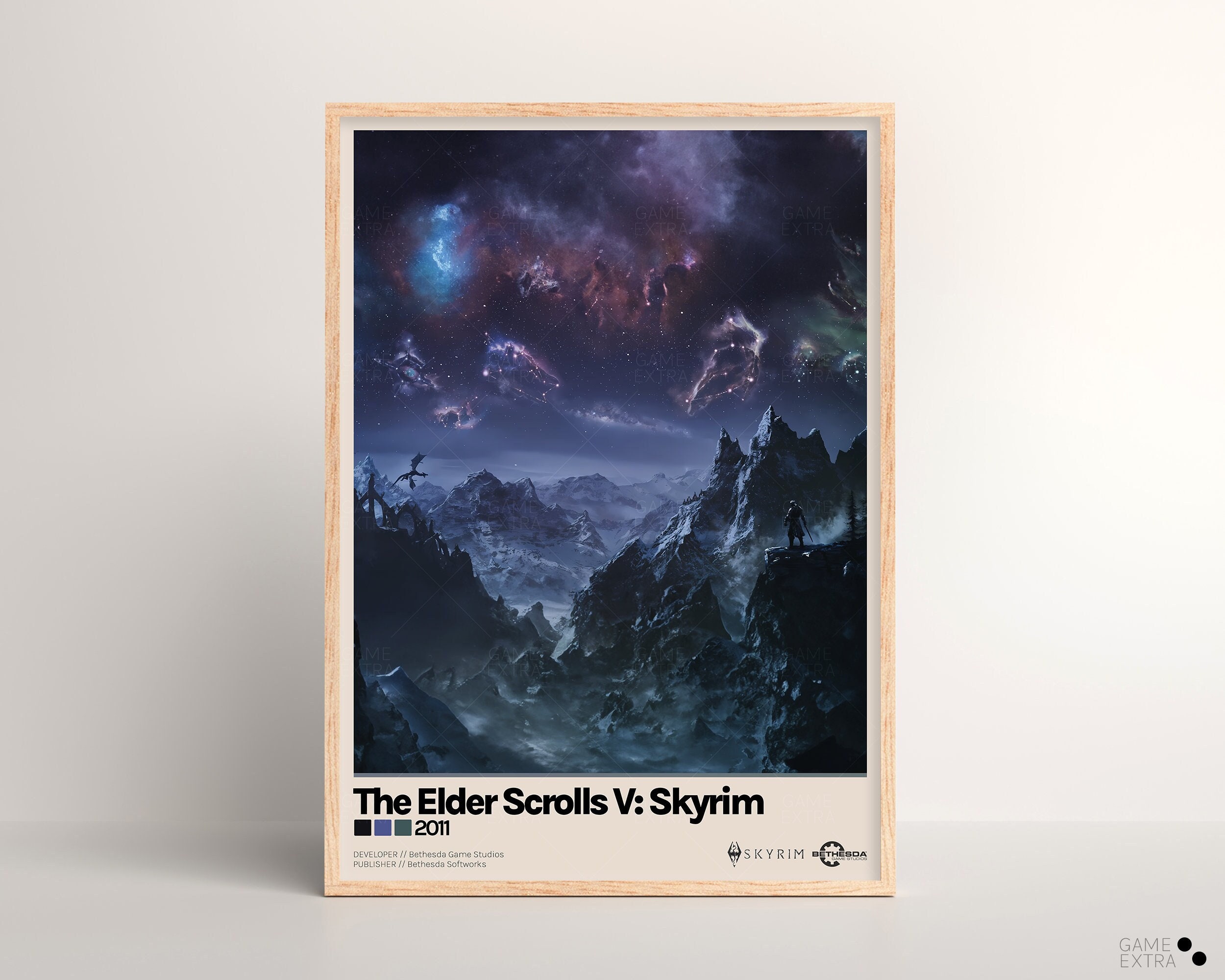 Skyrim Poster Light & Dark Mode Minimalist Physical - Etsy Australia