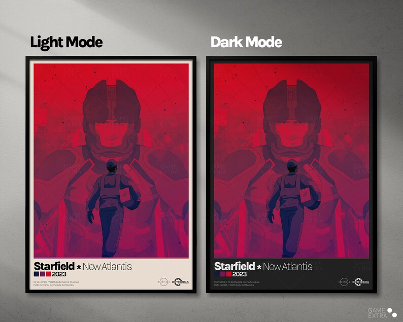 Starfield Poster Light & Dark Mode Minimalist Physical - Etsy