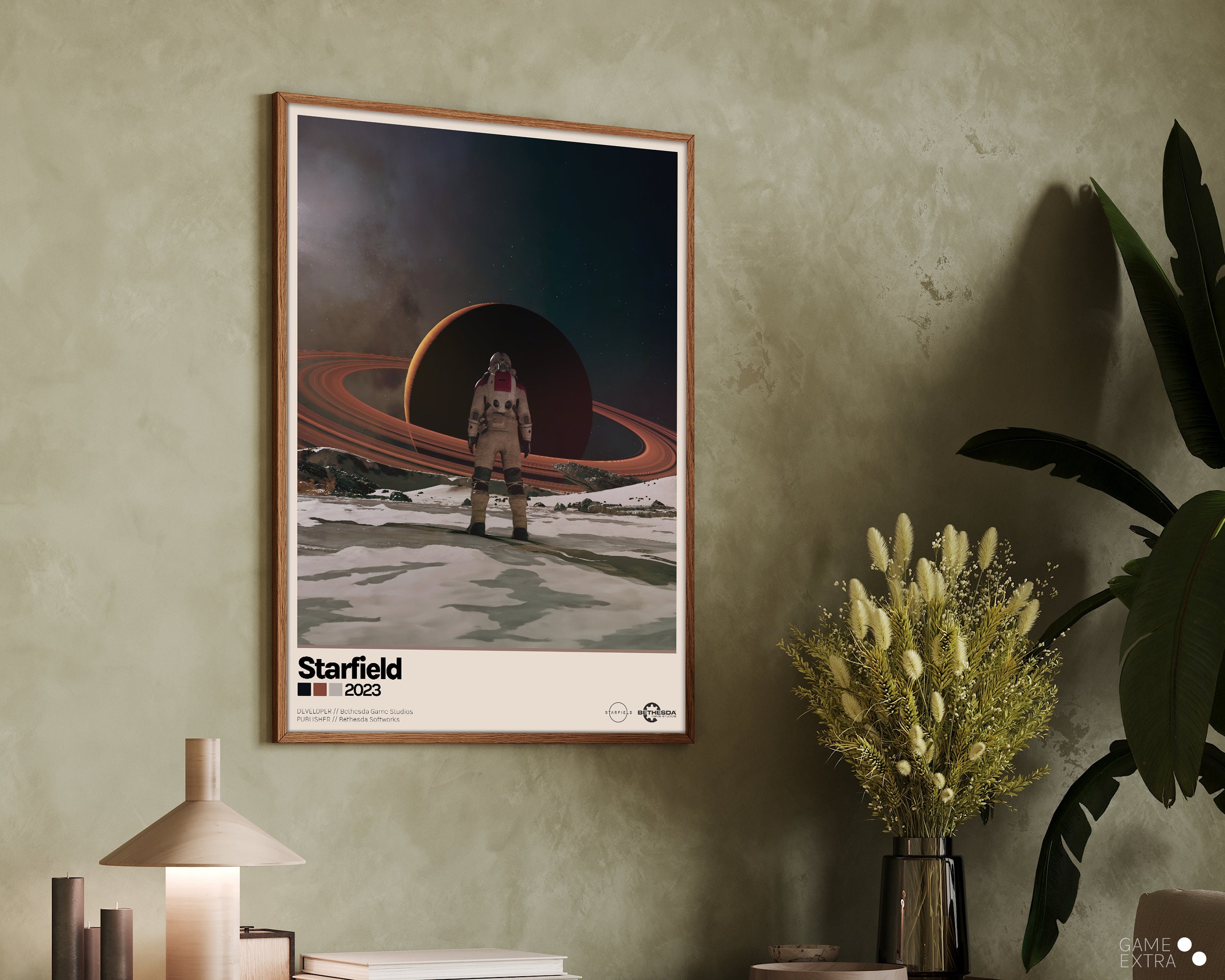 Starfield Poster Light & Dark Mode Minimalist Physical Print Video Game ...