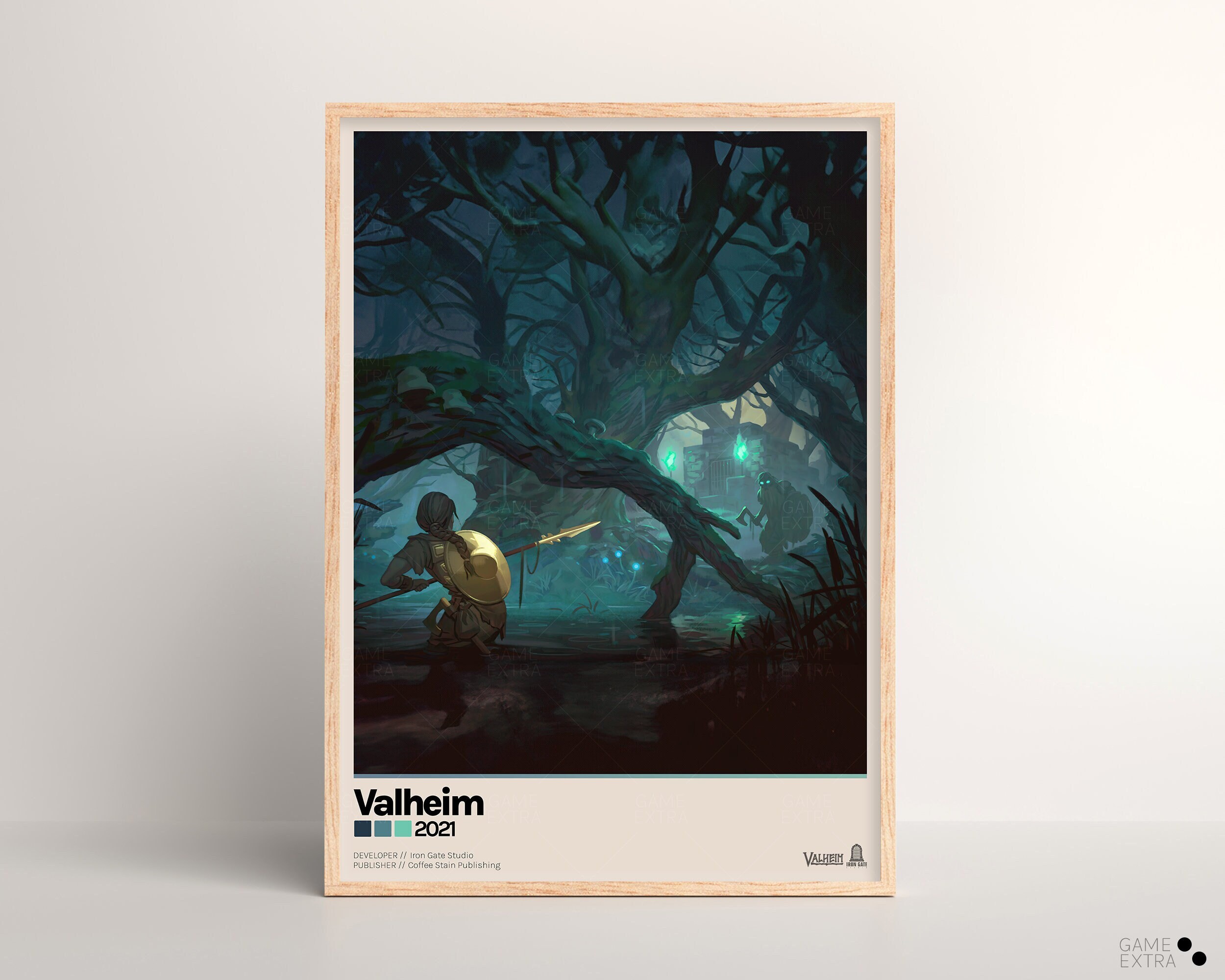 Valheim Poster Light & Dark Mode Minimalist Physical Print Video Game ...