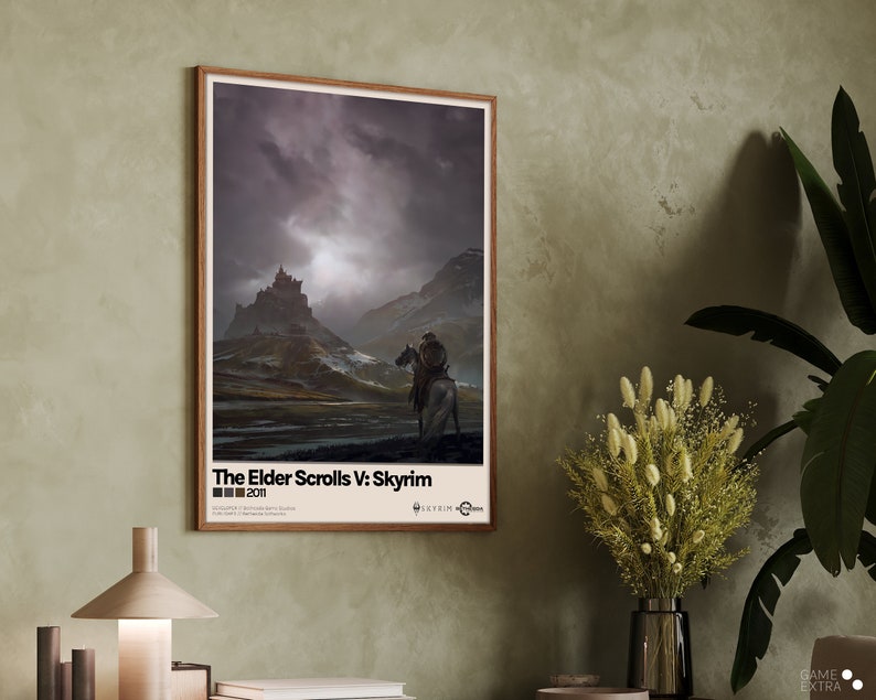 Skyrim Poster Light & Dark Mode Minimalist Physical - Etsy