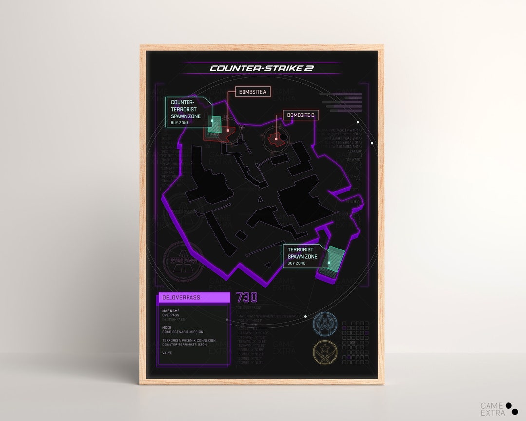Counter-strike X Overpass Map Poster [ Game Wall Art | Poster Print ...