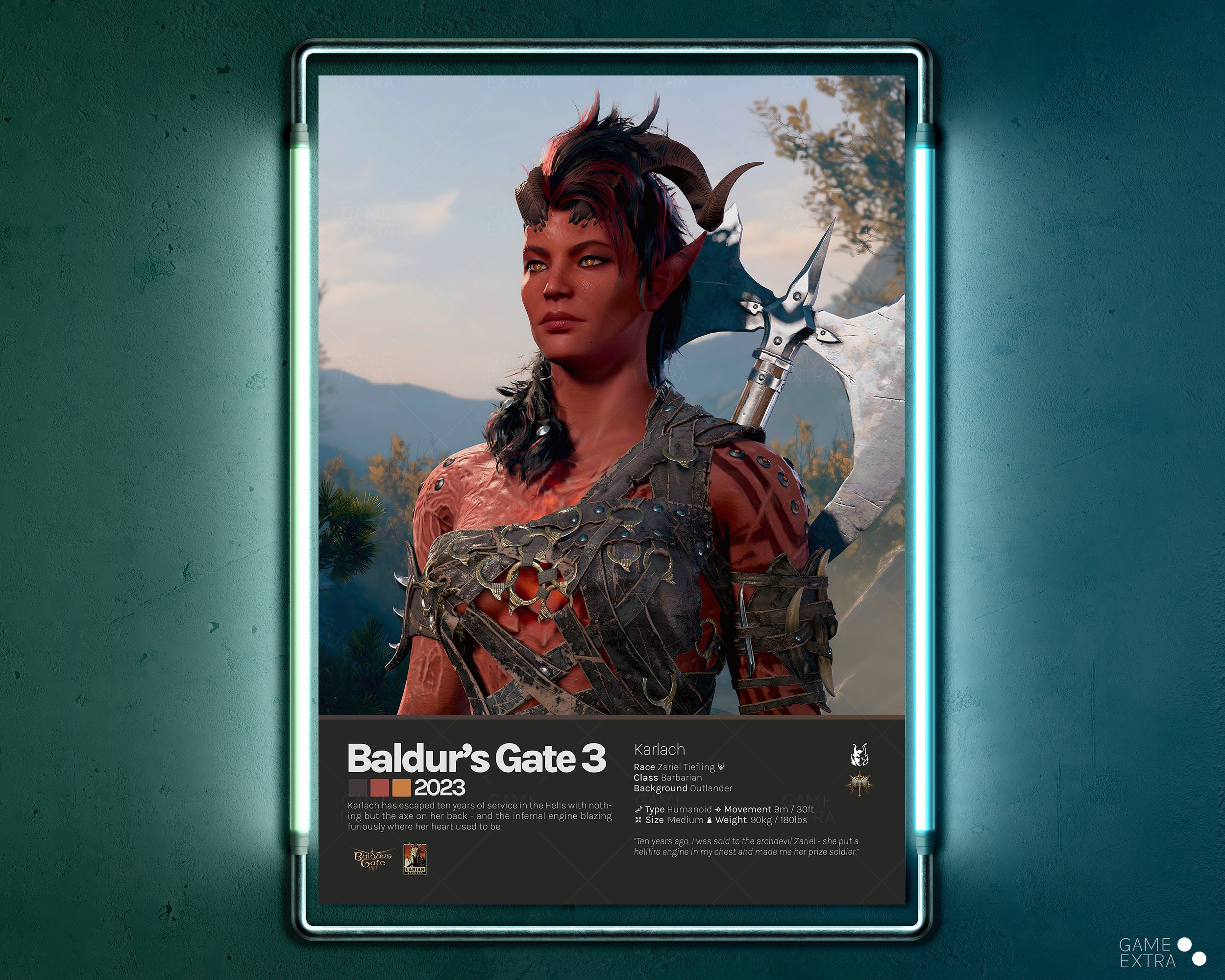 Baldur's Gate 3 Karlach Poster Physical Print Game Wall Art Poster Art ...