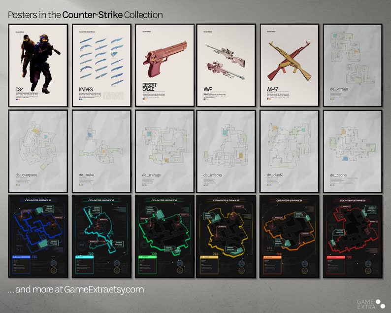 Counter-strike X Inferno Map Poster Game Wall Art Poster Print Art ...