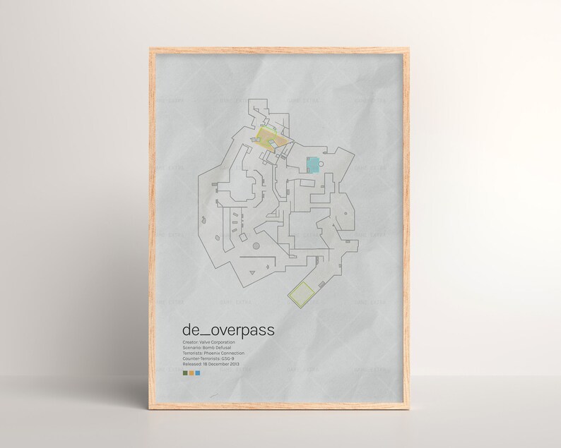 Counter-strike X Overpass Map Poster Game Wall Art Poster Print Art ...