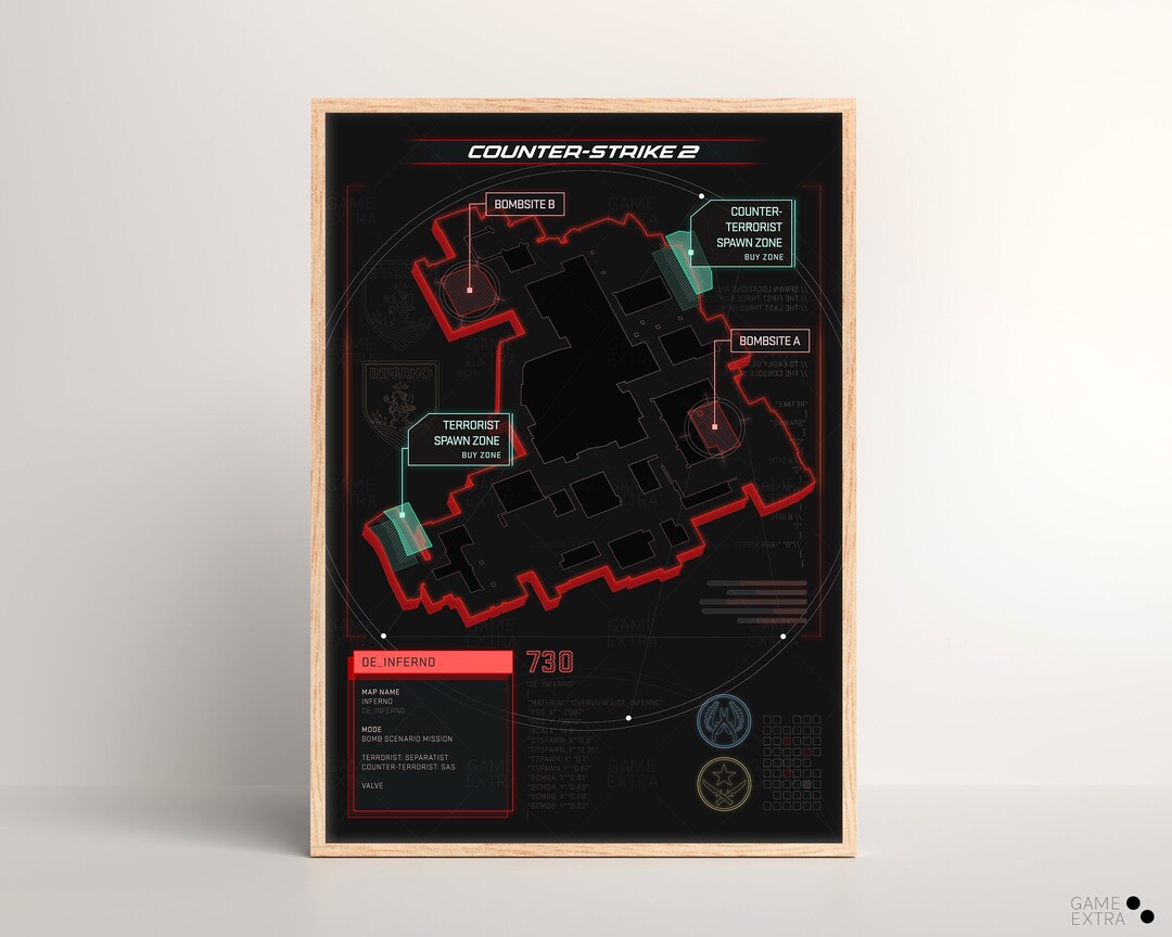 Counter-strike X Inferno Map Poster [ Game Wall Art | Poster Print ...