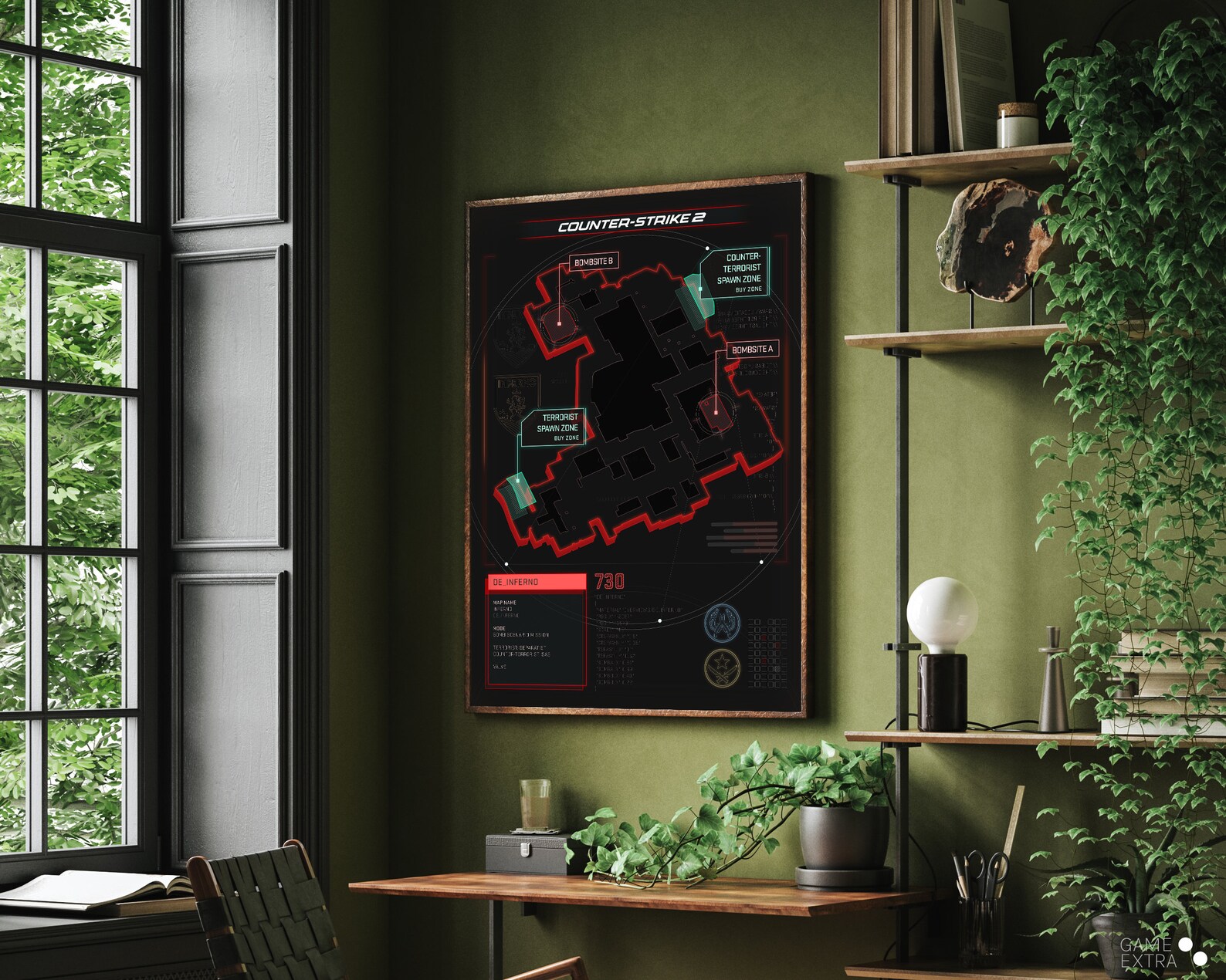 Counter-strike X Inferno Map Poster Game Wall Art Poster Print Art ...